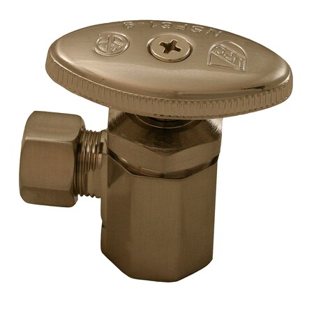 Jones Stephens Brushed Nickel Compression Angle Stop 1/2" FIP x 3/8 ...
