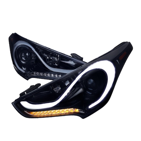 Spec-D Tuning 12-15 Hyundai Veloster Drl Bar Projector Headlights ...