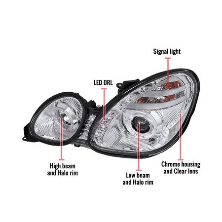 Spec-D Tuning 98-05 Lexus Gs300 Halo Projector Headlight Chrome LHP ...