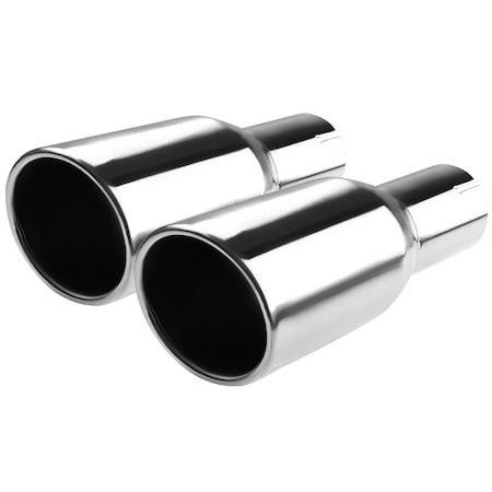 Spec-D Tuning Universal Muffler Tip- B Style- Chrome 2.5 Inlet 3.75In ...
