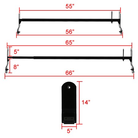 Spec-D Tuning 2 Bar Ladder Rack With Gutters RRB-6015BK-WB | Zoro