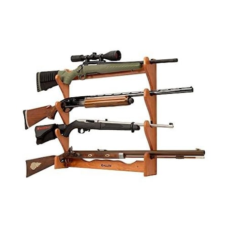 Allen Co Four Gun Wooden Wall Rack, 245H X 245W X 425D Unassembled ...