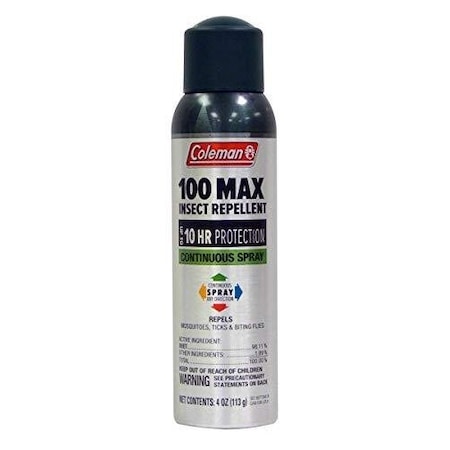 Coleman Max 100 Deet Insect Repellent, 4 Oz Continuous Spray 7494 | Zoro