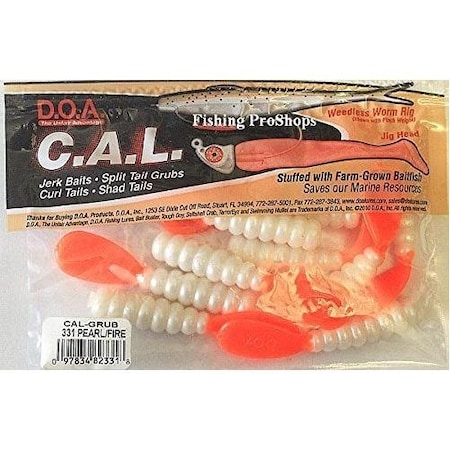 Doa CAL Paddle Tail Grub 3, PearlFiretail, 12PK 82331 | Zoro