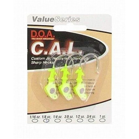 Doa CAL Jig Head, 18 Oz ChartreuseRed Eye, 3PK 85420 | Zoro