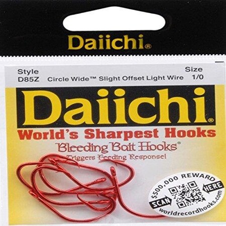 Daiichi Circle Chunk Wide Hook, Size 10, Forged, Wide Gap Offset ...