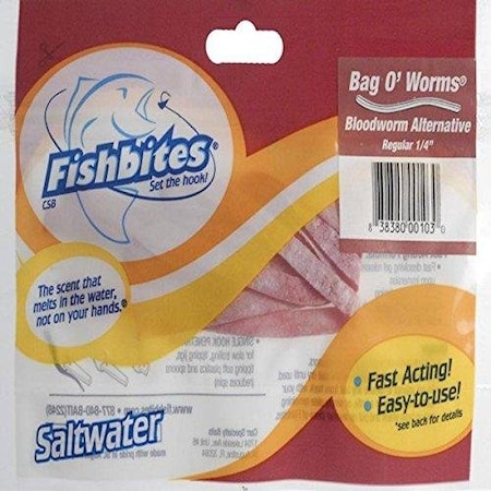 Fishbites Bag O'Worms Bloodworm Regular Fast Acting Bait 14 W X 12 L ...