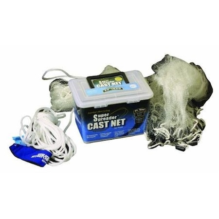Fitec Ss1000 Super Spreader Cast Net Clear Mono 14 Mesh, 10' Coated ...
