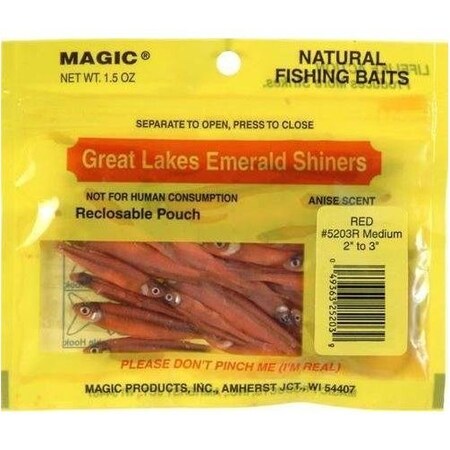 Magic Preserved Shiner Minnows, Medium, 1 12 Oz Bag, Red 5203R | Zoro