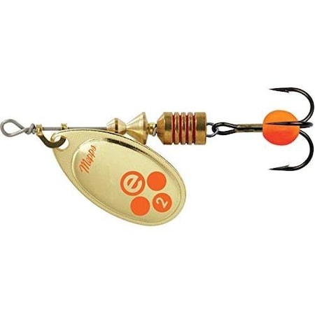 Mepps AgliaE InLine Spinner, 2 14, 16 Oz, Treble Hook WEgg, Gold Hot ...