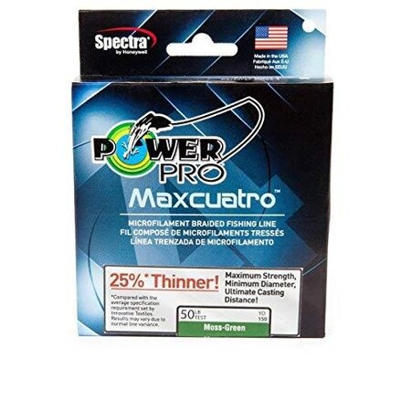 Power Pro Maxcuatro Spectra Ht Braided Fishing Line 20Lb 150Yd Moss ...