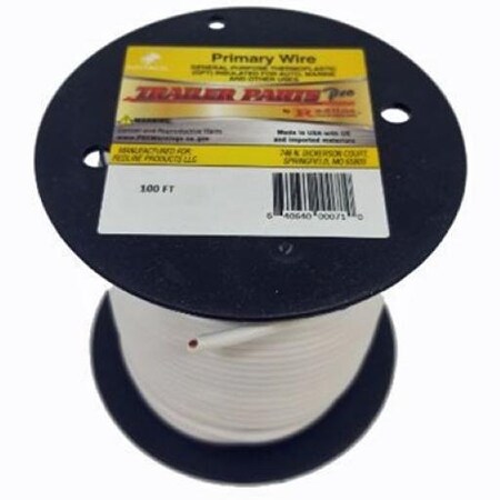 Redneck Trailer Supplies Wire, Primary 10 Ga 1000' 80C Wht 453103 | Zoro
