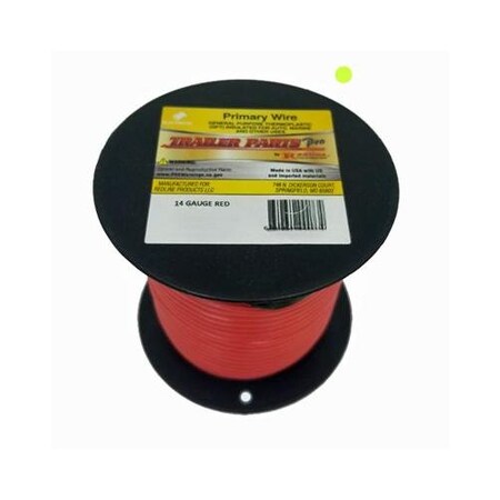 Redneck Trailer Supplies Wire, Primary 14 Ga 1000' 80C Red 453170 | Zoro