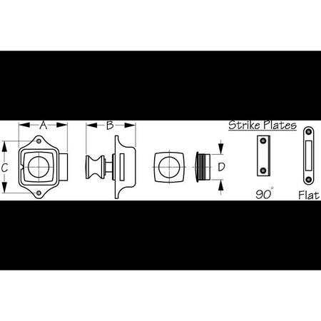 Sea Dog Marine Strike Plate For Rim Latches SeaDog Line 224321 | Zoro