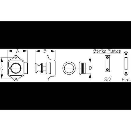 Sea Dog Marine Push Button Rim Latch SeaDog Line 225300 225300-1 | Zoro
