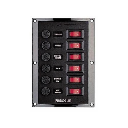 Sea Dog Marine Nylon Switch Panel Vertical 6 Switch 424110-1 | Zoro