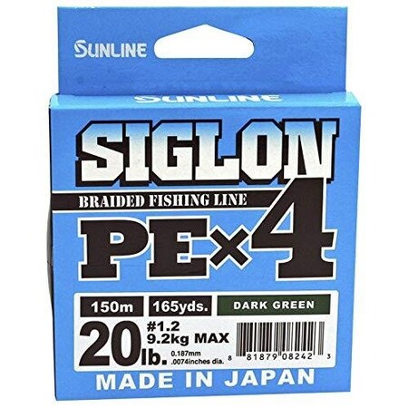 Sunline Siglon Pex4 4Strand Braided Line 50Lb 165Yd Dark Green Tight ...