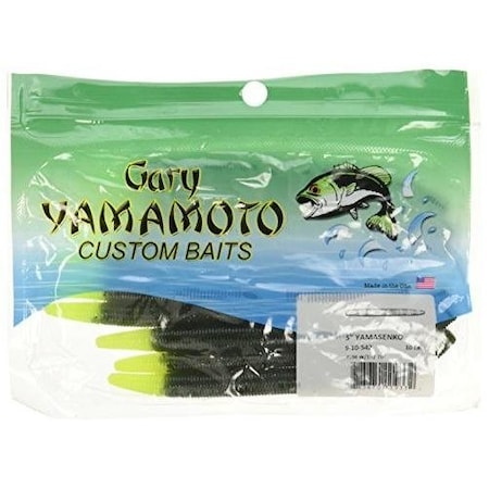 Yamamoto Senko Worm 5, Watermelon With Large Black Body Chartreuse Tail ...