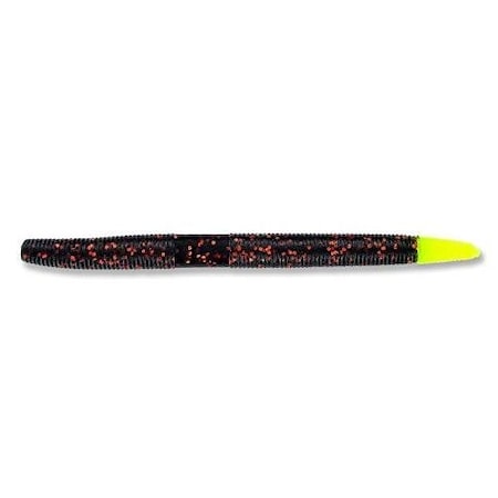 Yamamoto Senko Worm 5, Smoke Black Flake Copper Body Chartreuse Tail ...