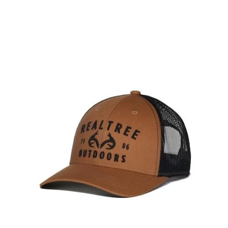 Outdoor Cap Realtree Logo Meshback Cap, GoldBrown WBlk Mesh One Size ...
