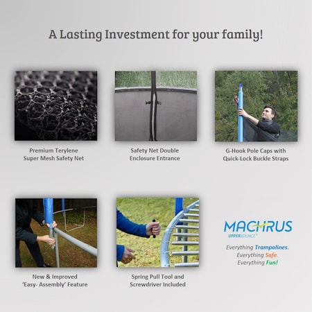 Machrus Machrus Upper Bounce 9 FT Round Trampoline Set with Safety ...