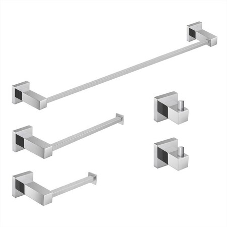 Kibi Cubic 5 - Piece Bathroom Hardware Set C-KBA15-5CH | Zoro
