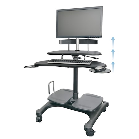 Kantek Mobile Height Adjustable Computer Workstations, LCD Monitor ...