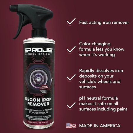 Proje Premium Car Care Decon Iron Remover 16oz - PH-Neutral - Safe on ...