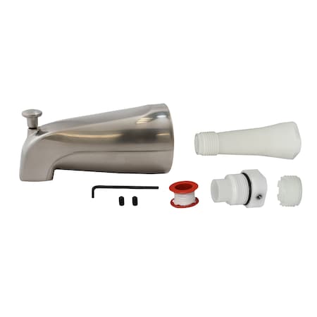 Keeney Mfg Tub Spout with Front Diverter, Brushed Nickel PP825-35BN | Zoro