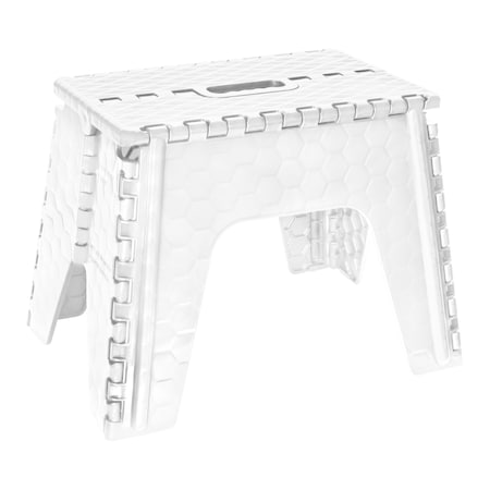 Simplify 12in Folding Step Stool in White 23653-WHITE | Zoro