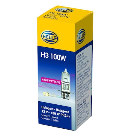 Hella H3 Halogen White 100 Watt 12 Volt Single H3 100W | Zoro