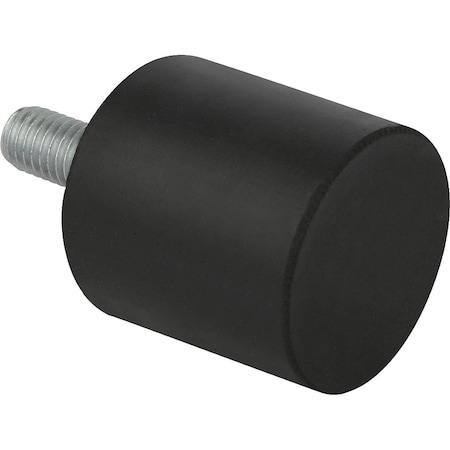 Kipp Rubber Buffer Type D Thread M06X18, D=25, H=20, Stainless, Comp ...