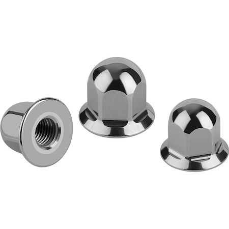 Kipp Cap Nut, M12, Stainless Steel, Polished K1328.12 | Zoro