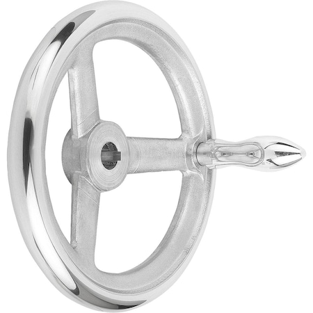 Kipp Handwheel DIN950, D1=200 Reamed Hole W Slot D2=18H7, B3=6, T=20, 8 ...