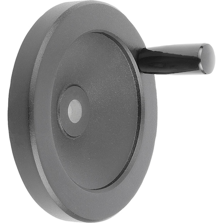 Kipp Disc Handwheel D1=200 Reamed Hole D2=18H7 Aluminum, Black Powder ...