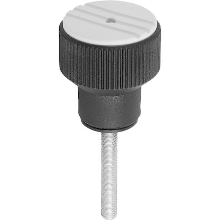 Kipp Torque Knurled Knob Size:2 D=M06X30, Thermoplastic Black Ral7021 ...