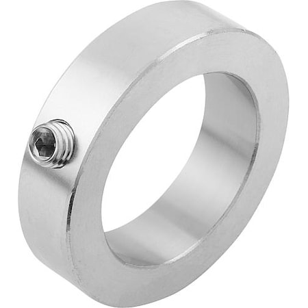 Kipp Shaft collar DIN 705, hex grub screw, SS bright ID=30 OD=45 H=16 ...