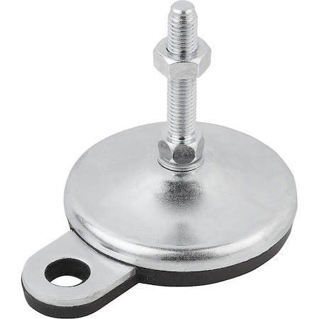 Kipp Levelling Foot, Form:B M24X250, D=100, Steel, Comp:Rubber K0739 ...