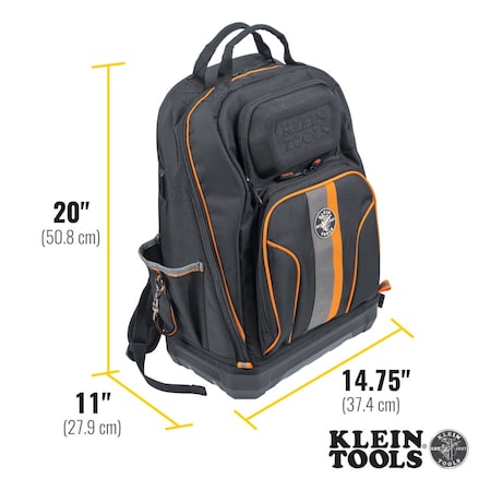 Klein Tools Black/Orange, 1680d Ballistic Weave Body; Hard Molded ...