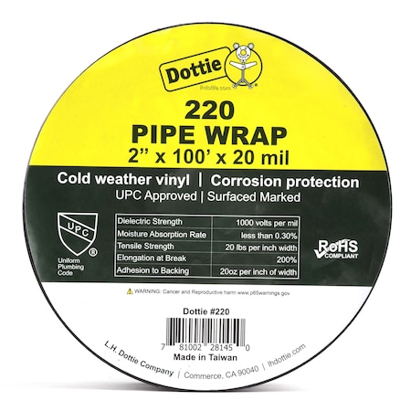Dottie L.H. Dottie 2'' x 100' Pipe Wrap (20 Mil), 24PK 220 | Zoro