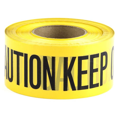 Dottie Barricade Tape, Caution Keep Out, Yellow, Polyethylene BT13X3 | Zoro