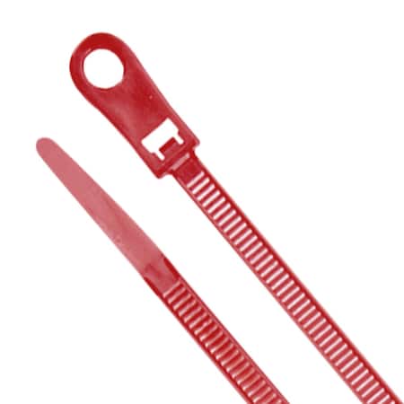 Dottie Cable Tie, 8 in L, 1.85 in Max Bundle Dia., Red, Nylon 6/6, 50 ...