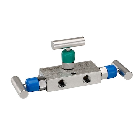 Noshok 3 Valve Mini Manifold, Hard Seat, 1/4 NPT Female x 1/4 NPT ...