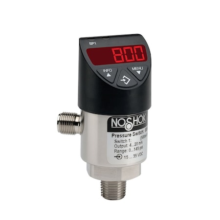 Noshok Electronic Indicating Pressure Transmitter/Switch, 2 NO or NC ...