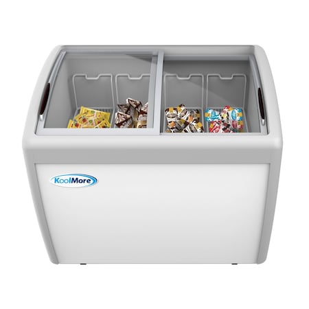 Koolmore Commercial Ice Cream Freezer Display Case, Glass Top Chest ...