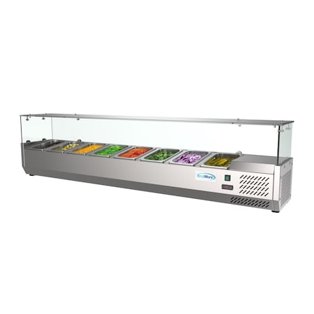 Koolmore 71" Refrigerated Countertop Condiment Prep Rail Sandwich Prep ...