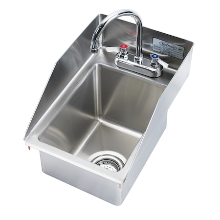 Krowne 12" X 18" Drop-In Hand Sink With Side Splashes And 5" Deep Bowl ...