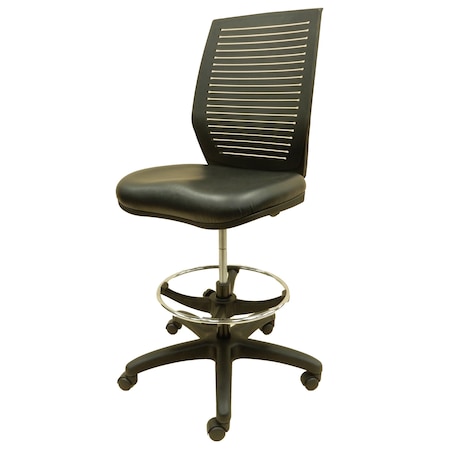 Shopsol Workbench Drafting Chair Vinyl Seat Plastic Backrest 20 in to ...