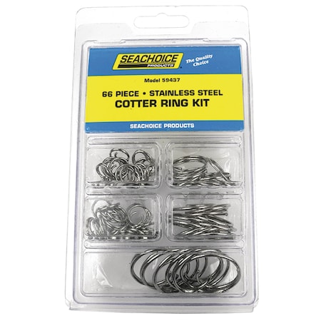 Seachoice Stainless Steel Cotter Ring Kit - 66 Piece 59437 | Zoro
