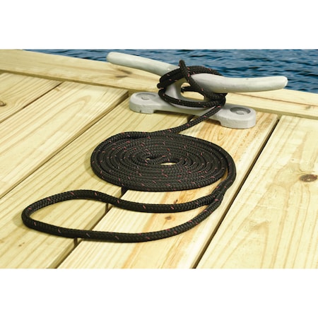 Seachoice Double Braided 100% MFP Dock Line, Red with Black Tracer, 3/8 ...